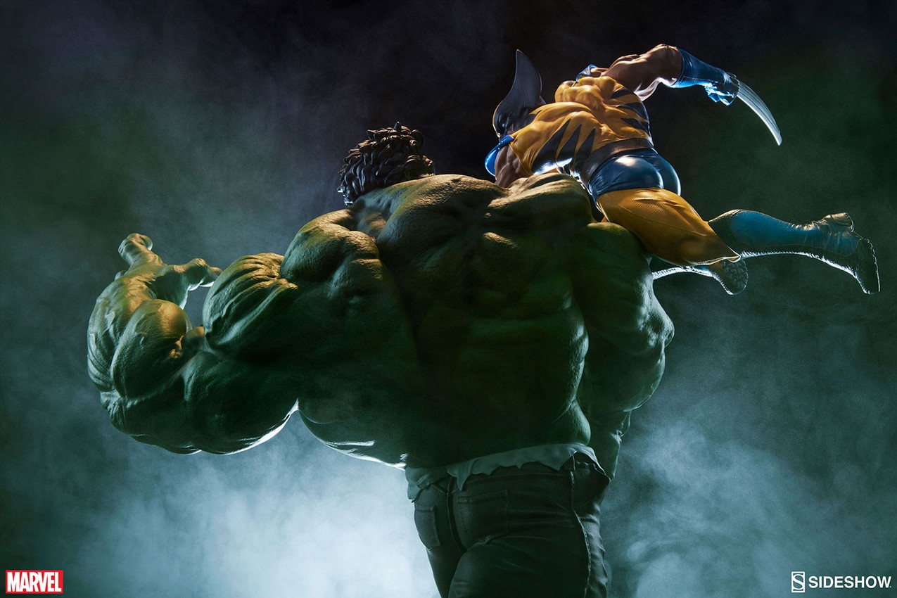 Hulk and Wolverine Statue Maquette | Sideshow Collectibles