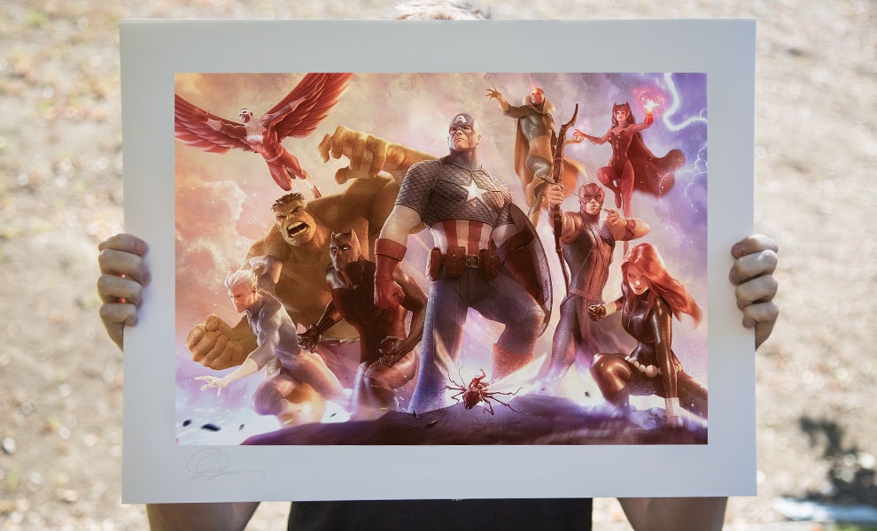 Marvel Avengers Team Cap Art Print by Sideshow Collectibles | Sideshow ...