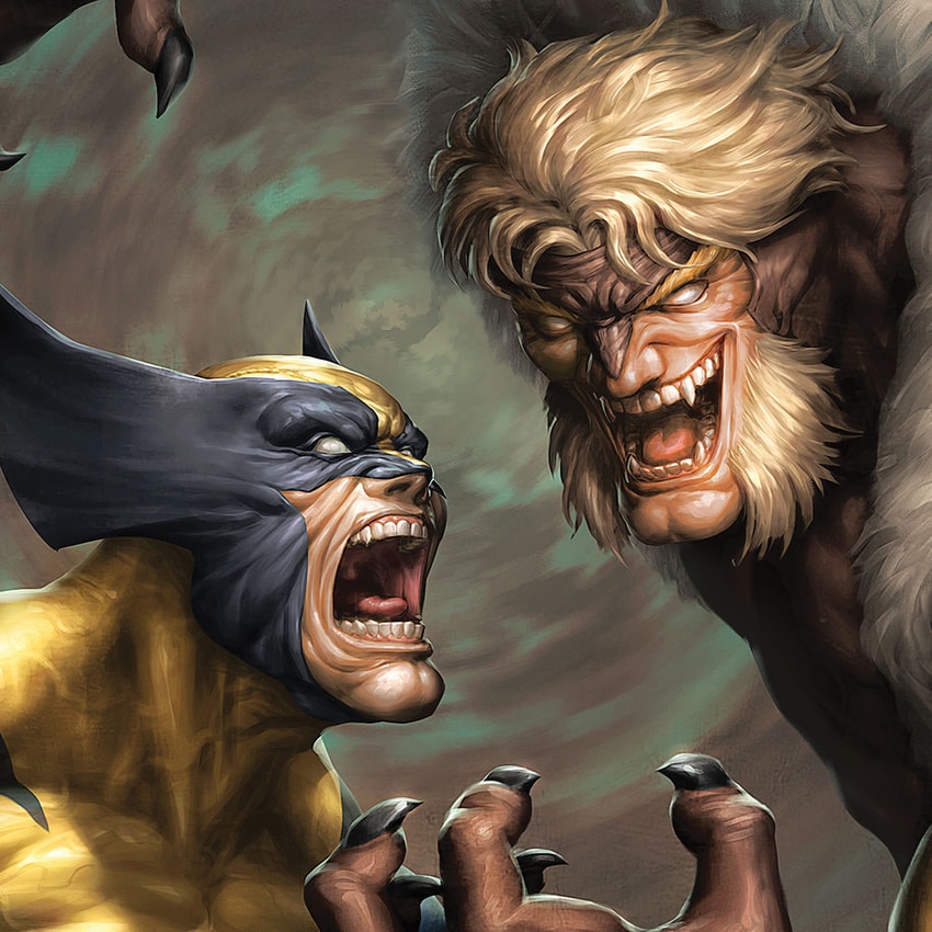Wolverine vs Sabretooth Fine Art Print by Kendrick Lim | Sideshow ...