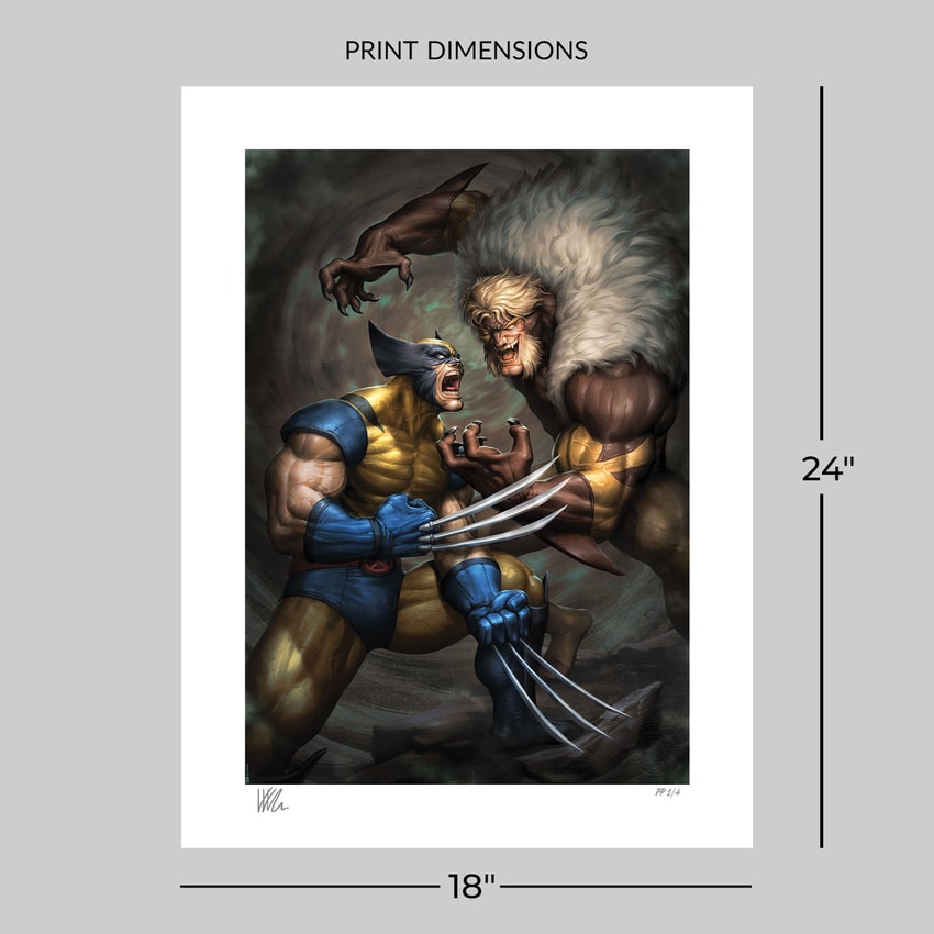 Wolverine vs Sabretooth Fine Art Print by Kendrick Lim | Sideshow ...