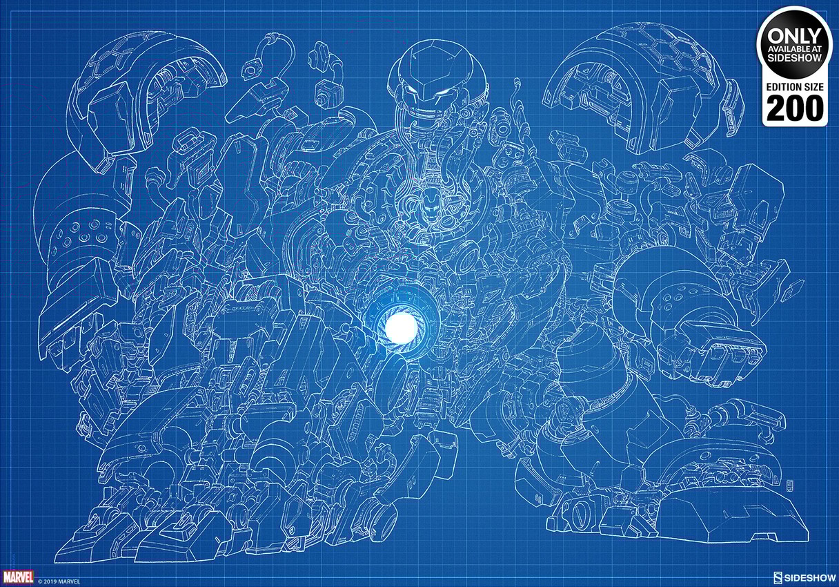 The Hulkbuster Blueprint Variant Fine Art Print by Erwin Papa ...