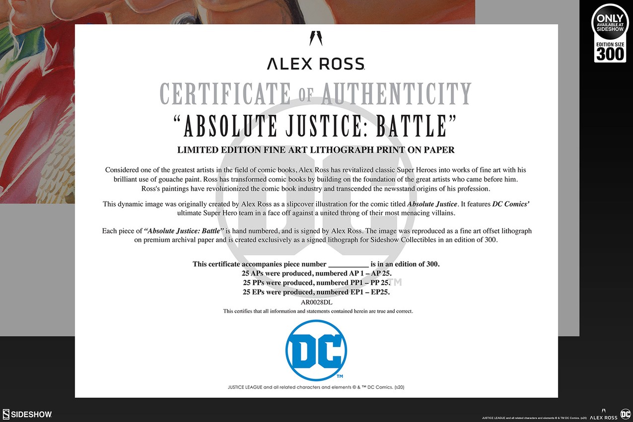 Absolute Justice Battle Fine Art Lithograph by Alex Ross | Sideshow ...