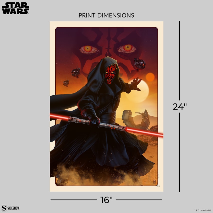 Darth Maul: The Phantom Menace Fine Art Print by Vance Kelly | Sideshow ...