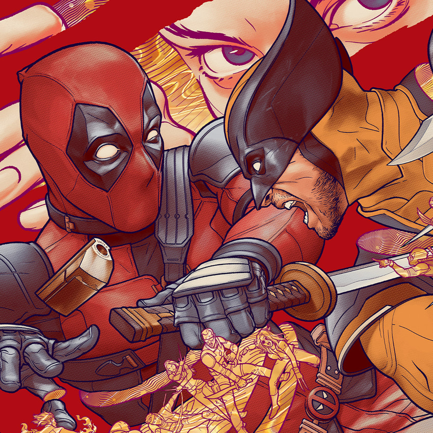 Deadpool & Wolverine: LGF (Golden Desert Eagle) Movie Poster by Martin ...