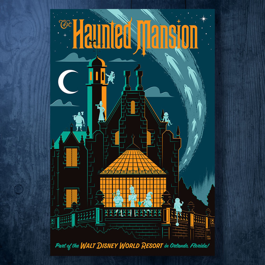 Magic Kingdom's Haunted Mansion Art Print by Cyclops Print Works ...
