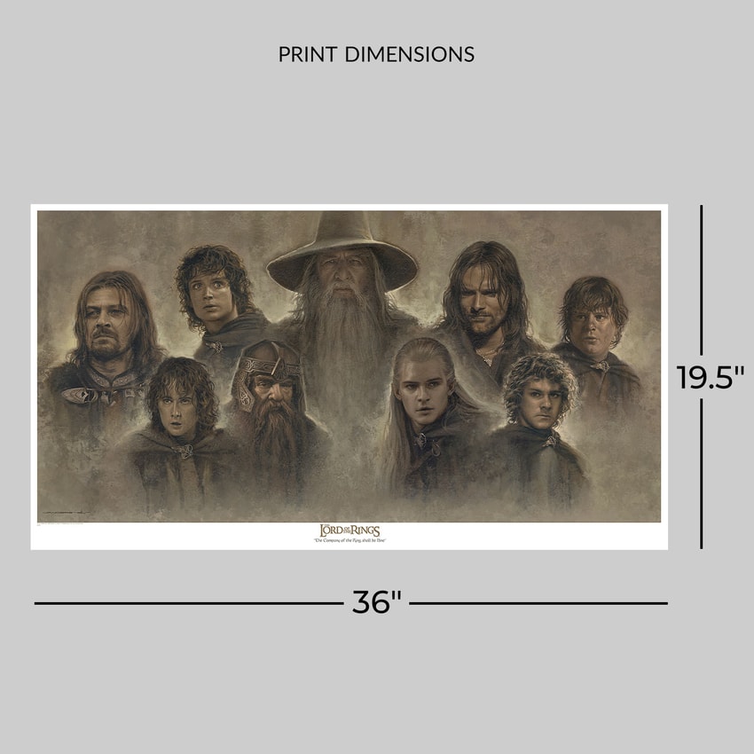 Lord of the Rings: The Company of the Ring Shall be Nine Fine Art Print ...