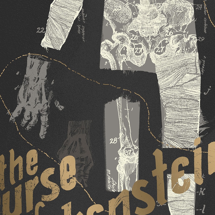 The Curse of Frankenstein Screenprint (Gold Metallic Variant) Movie ...