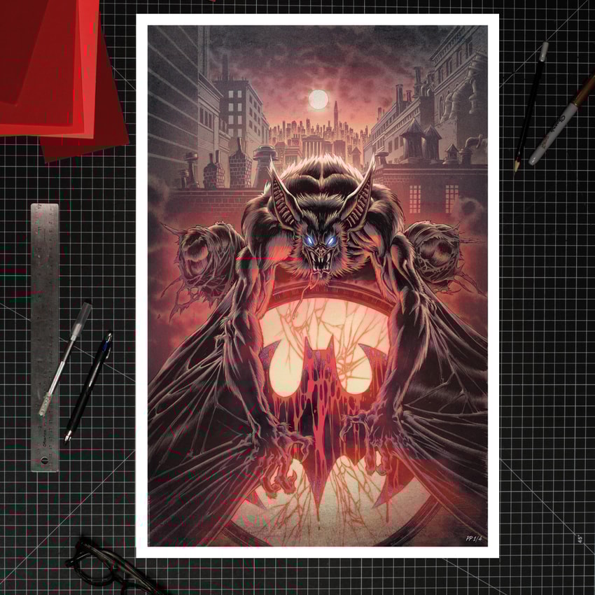 Man-Bat Fine Art Print by Kyle Hotz | Sideshow Collectibles