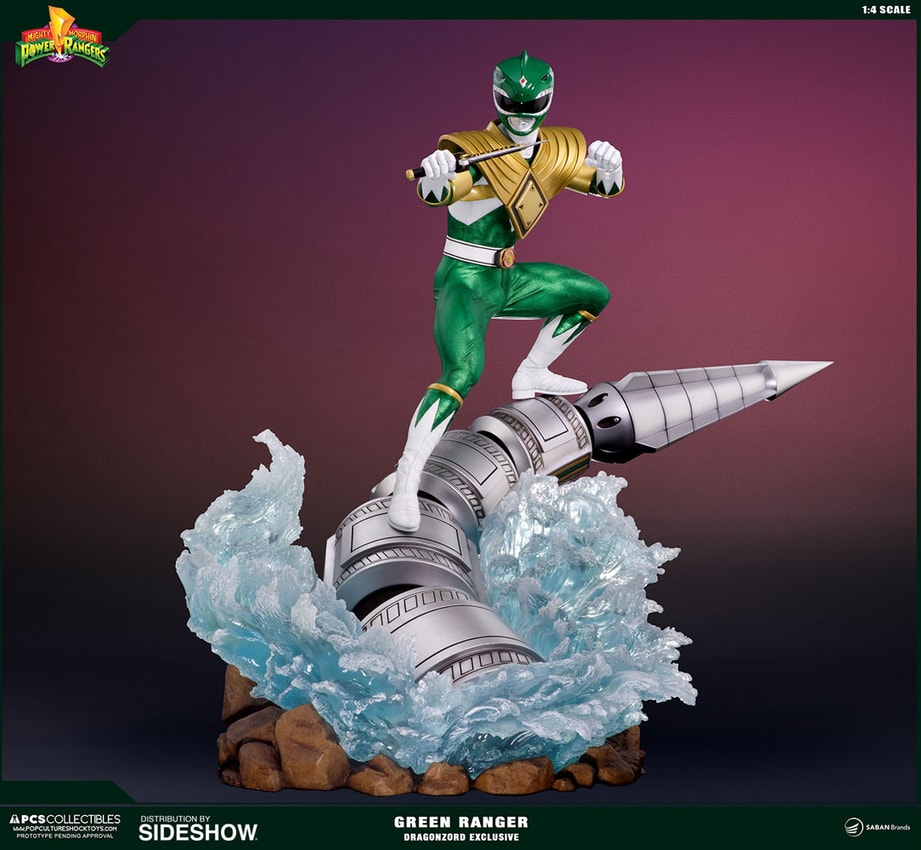 Mighty Morphin Power Rangers Green Ranger Dragonzord Statue | Sideshow ...