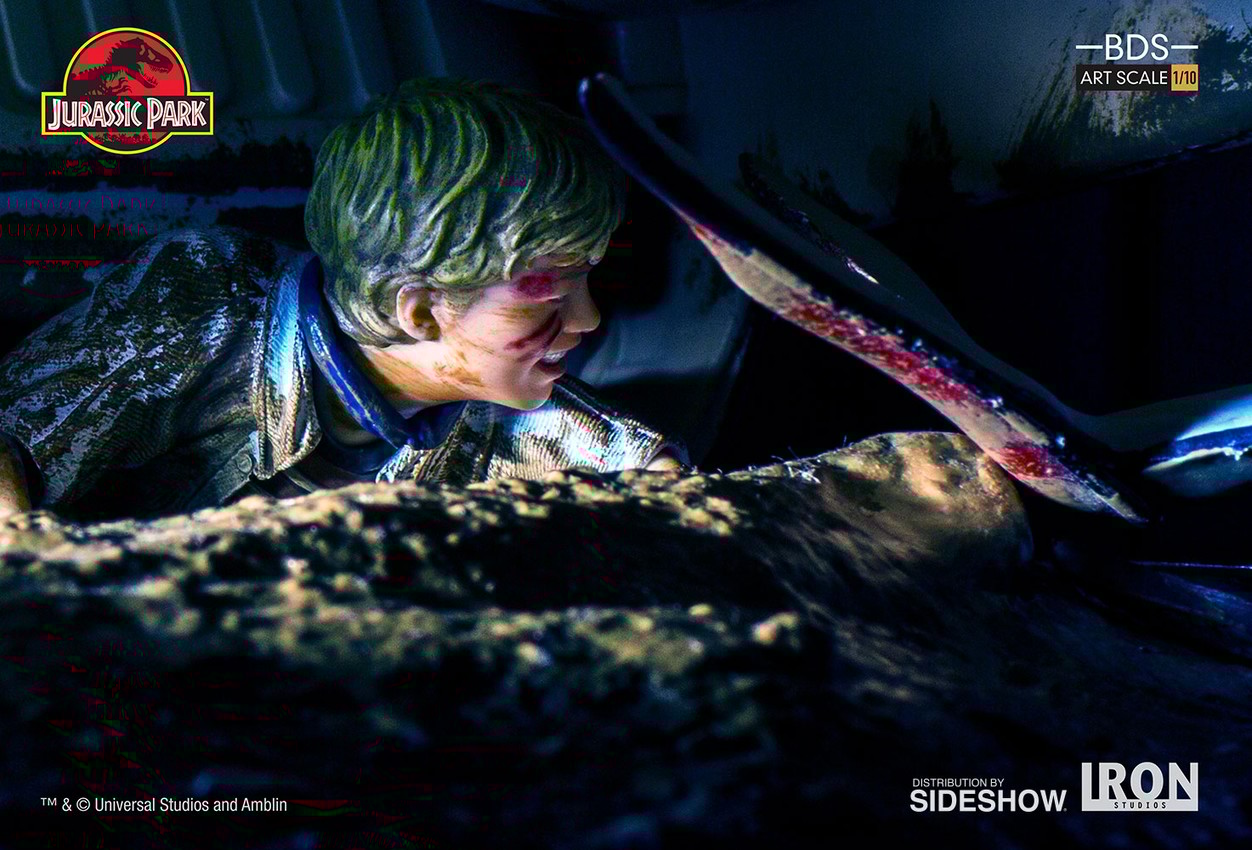 Jurassic Park T-Rex Attack Set A Statue by Iron Studios | Sideshow ...