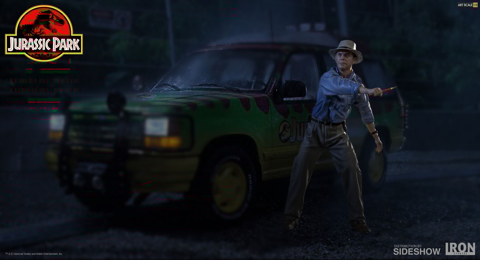 Jurassic Park Alan Grant Statue by Iron Studios | Sideshow Collectibles