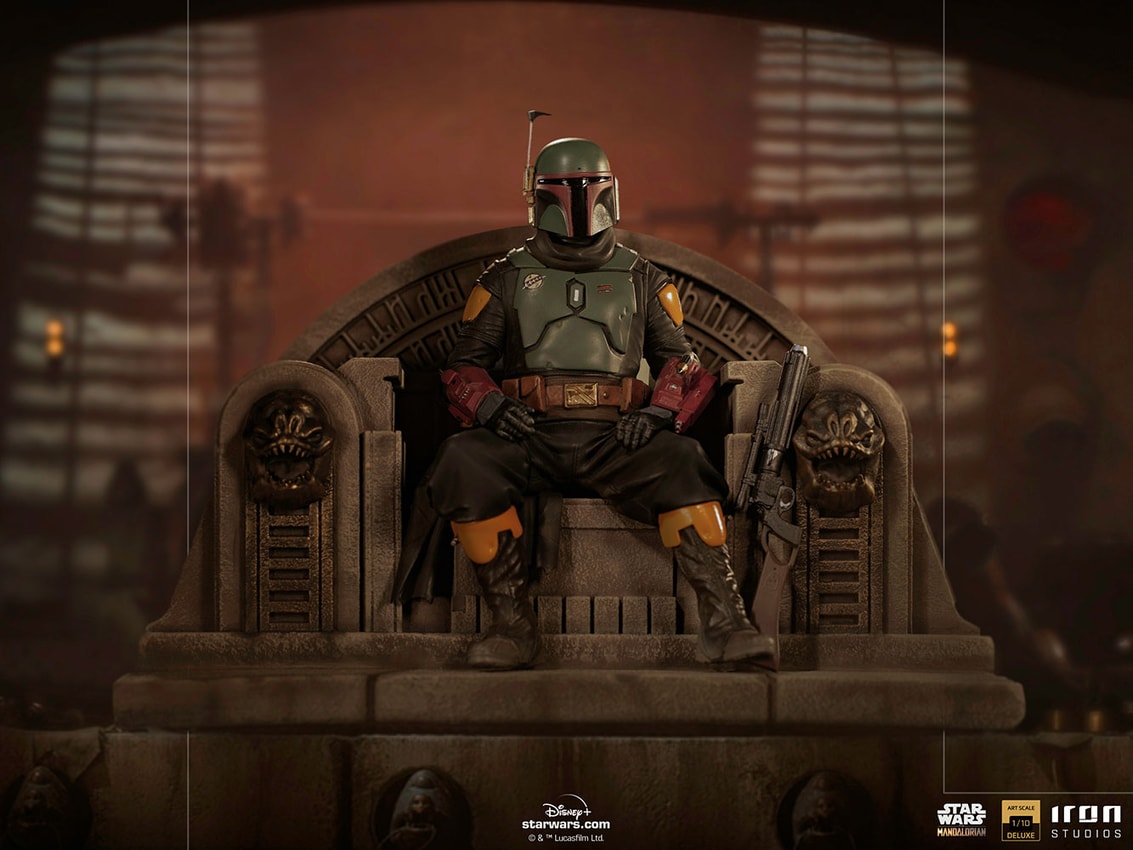 Boba Fett on Throne Deluxe 1:10 Scale Statue by Iron Studios | Sideshow ...