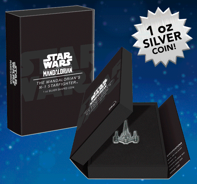 The Mandalorian's N-1 Starfighter 1oz Silver Coin by New Zealand Mint ...