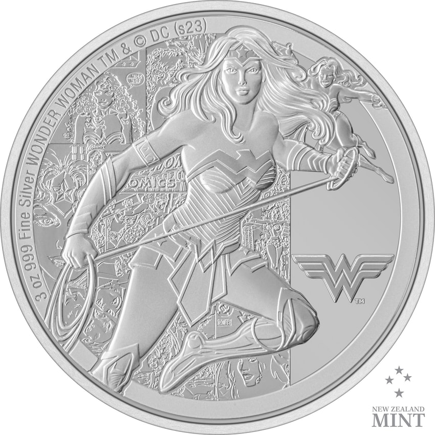 Wonder Woman 3oz Silver Coin by New Zealand Mint | Sideshow Collectibles