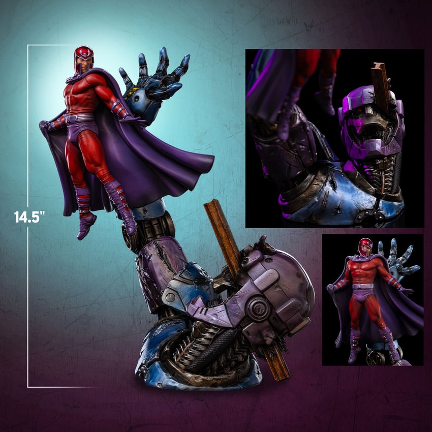 Magneto Vs Sentinel Deluxe Art Scale Statue by Iron Studios | Sideshow ...