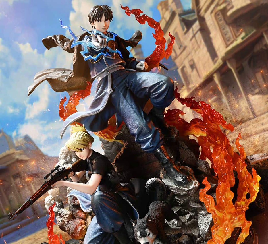 Roy Mustang & Riza Hawkeye (Deluxe Bonus Version) Statue | Sideshow Collectibles