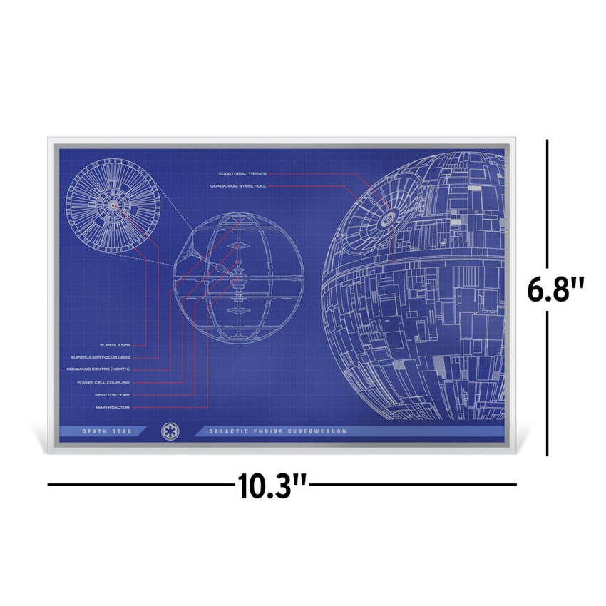 Star Wars™ Death Star™ Blueprint Foil Silver Collectible by Agoro ...