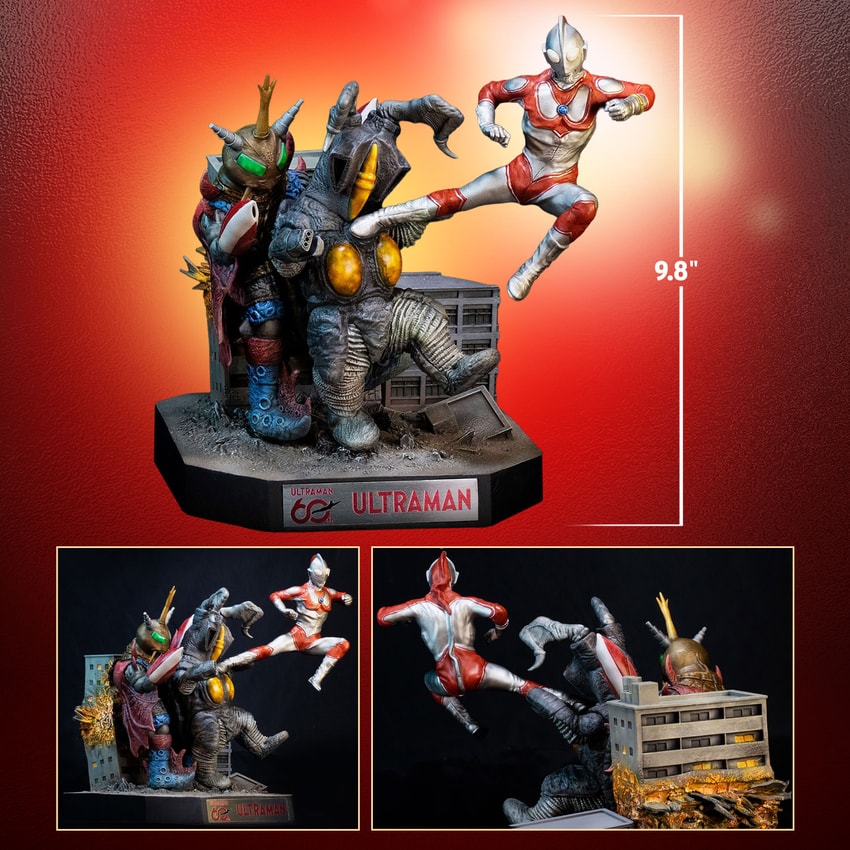 Ultraman Jack vs Zetton II & Alien Bat Battle Scene Diorama | Sideshow ...