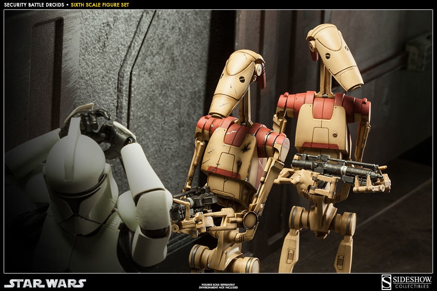 Star Wars Security Battle Droids Sixth Scale Figure by Sides | Sideshow ...