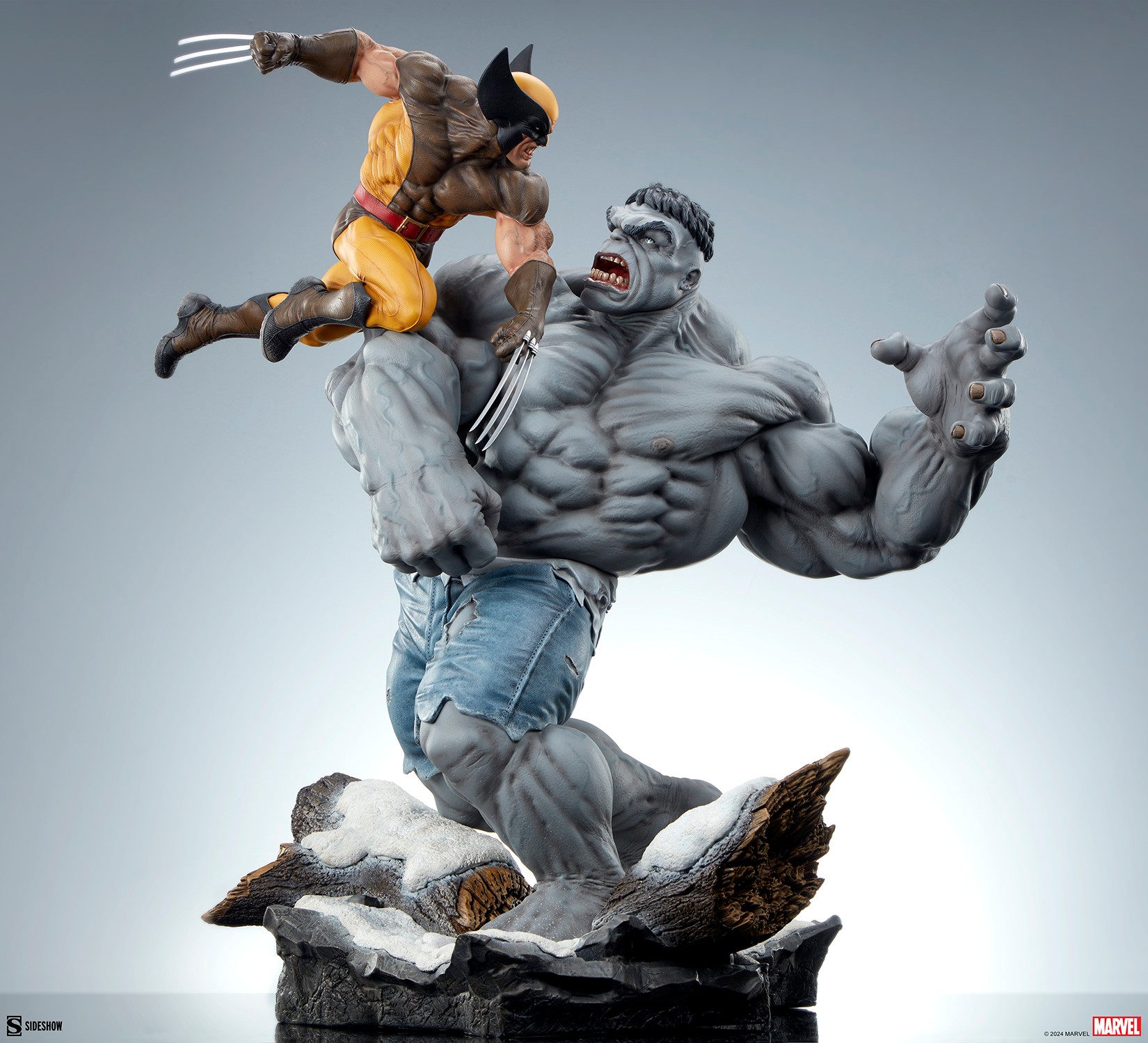 Grey Hulk vs Wolverine Maquette by Sideshow Collectibles | Sideshow ...