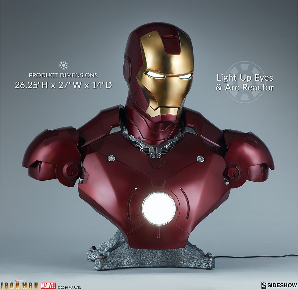 Marvel Iron Man Mark III Life-Size Bust by Sideshow Collectibles ...