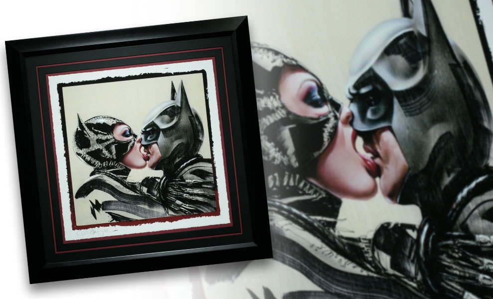 how to draw batman kissing catwoman