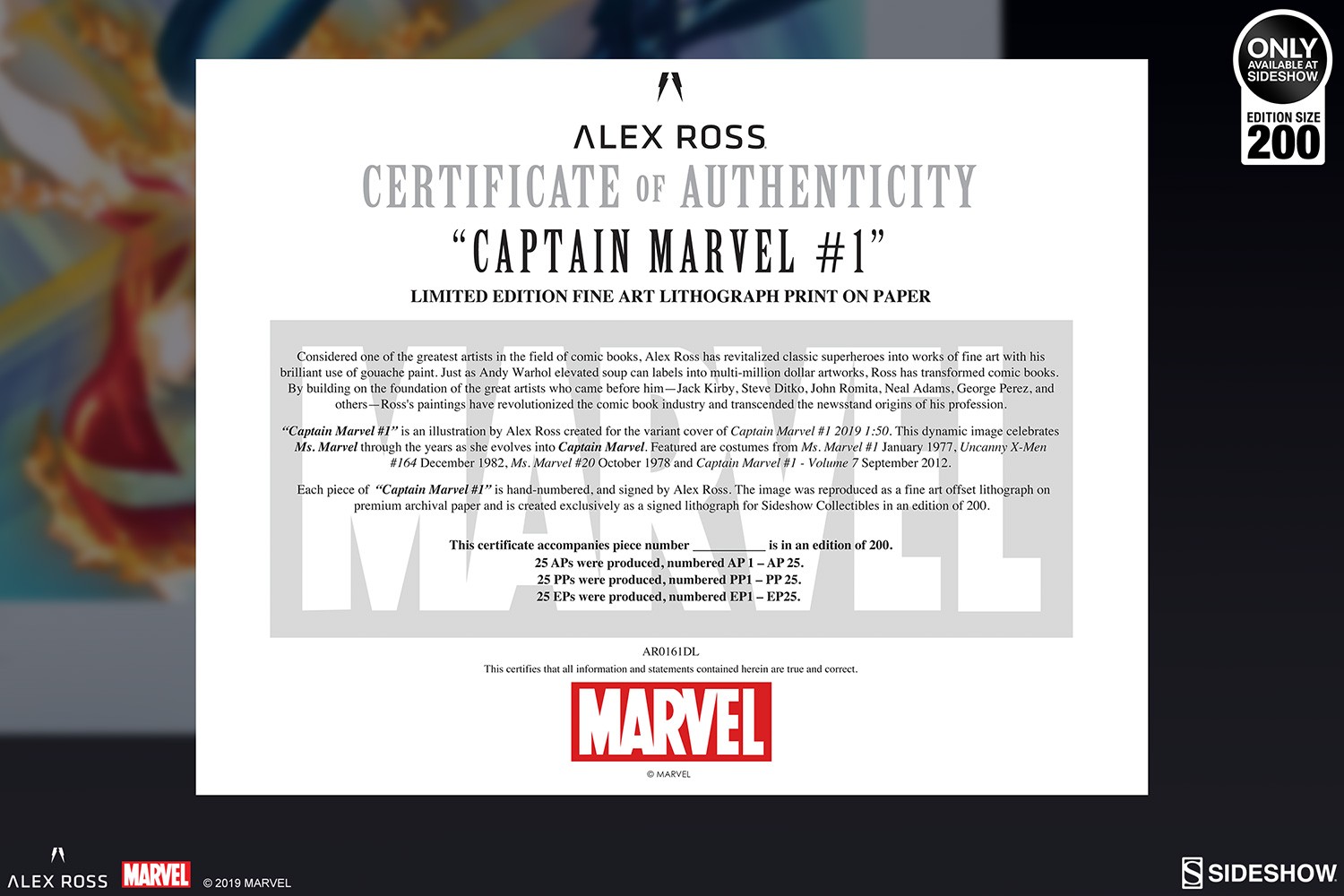 Marvel Captain Marvel #1 Fine Art Lithograph by Alex Ross Art ...