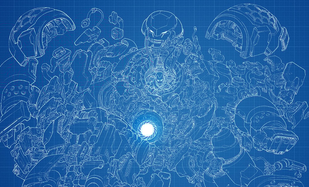 The Hulkbuster Blueprint Variant Fine Art Print by Erwin Papa ...