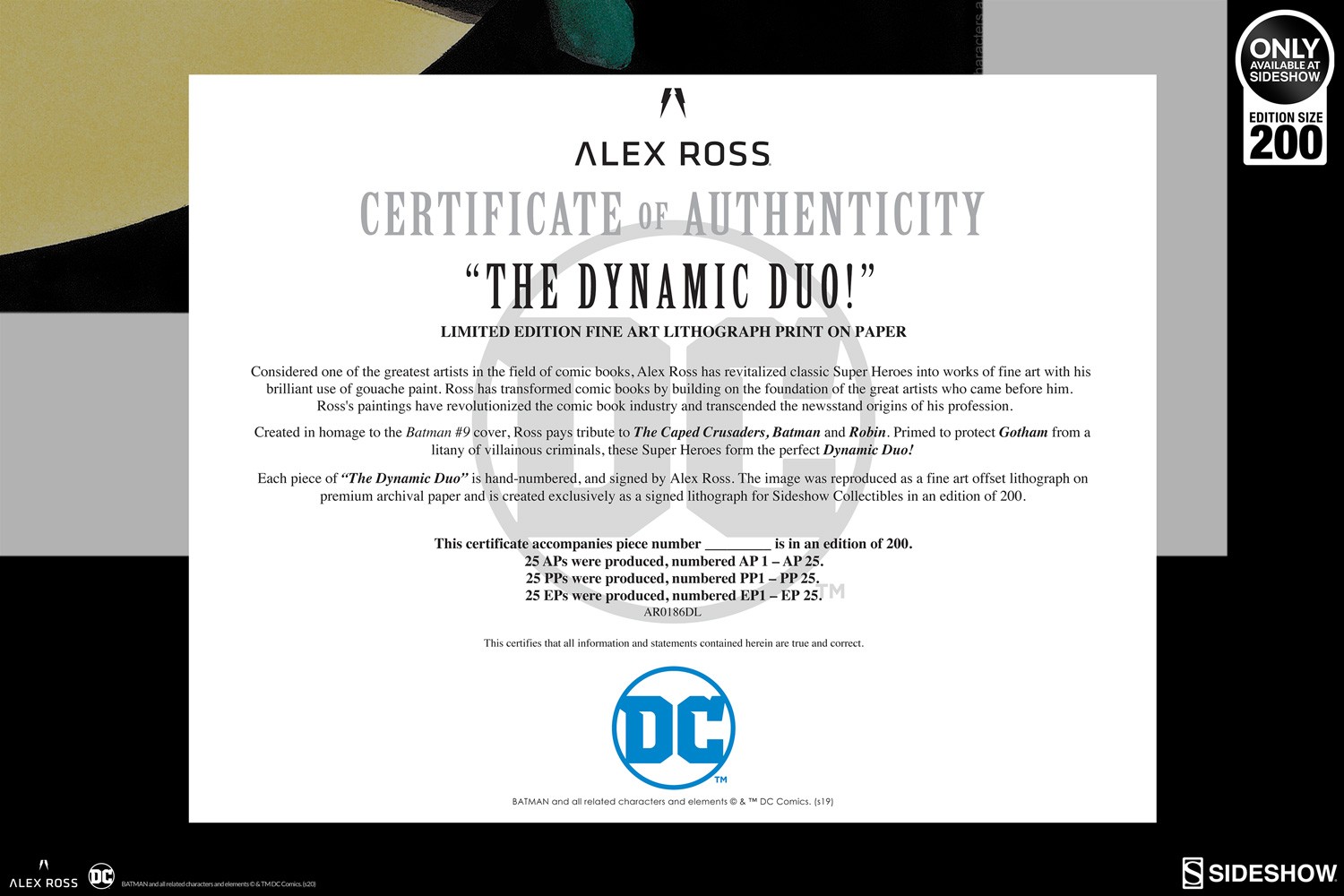 The Dynamic Duo Fine Art Lithograph by Alex Ross | Sideshow Collectibles