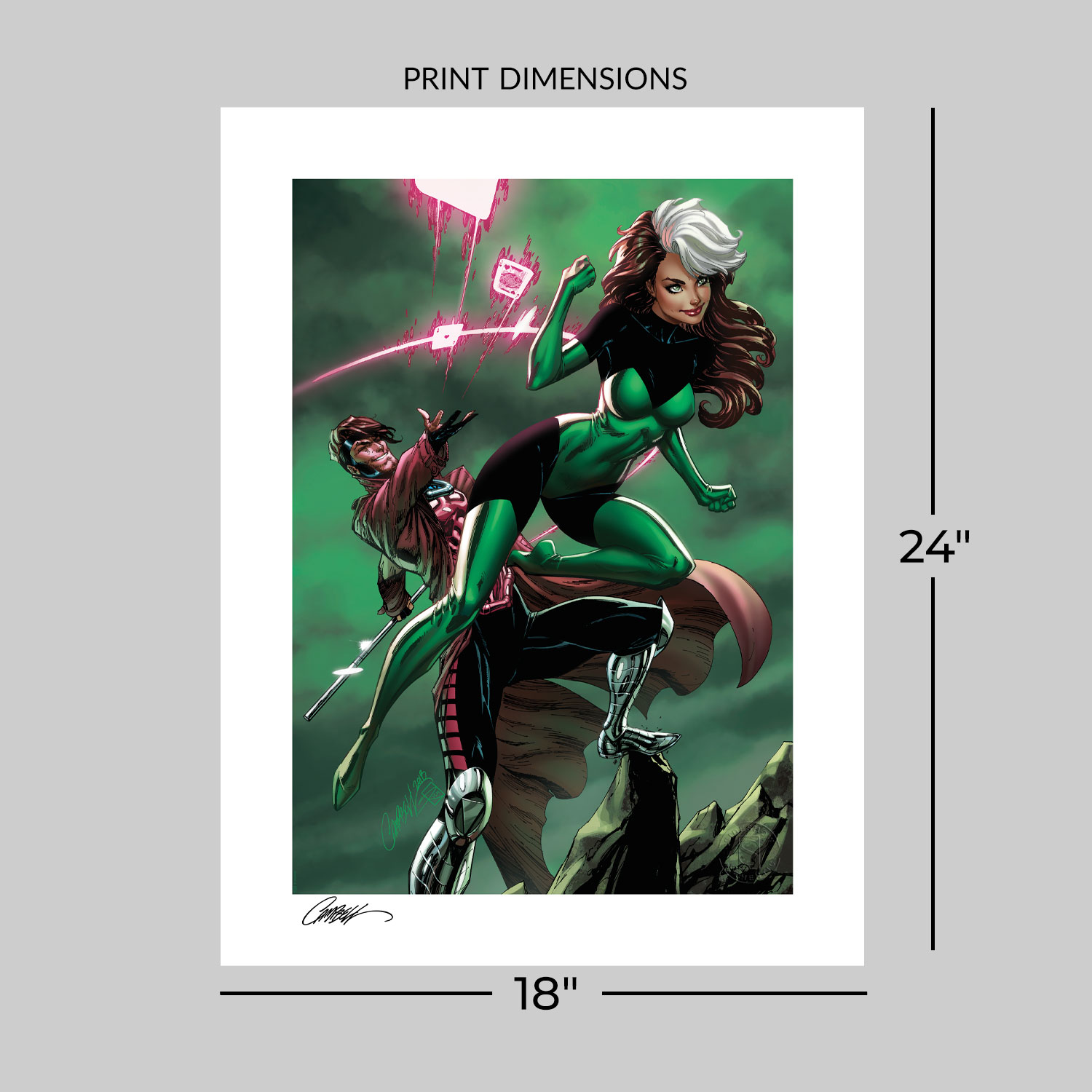 Uncanny X-Men: Rogue & Gambit Fine Art Print by J. Scott Campbell ...