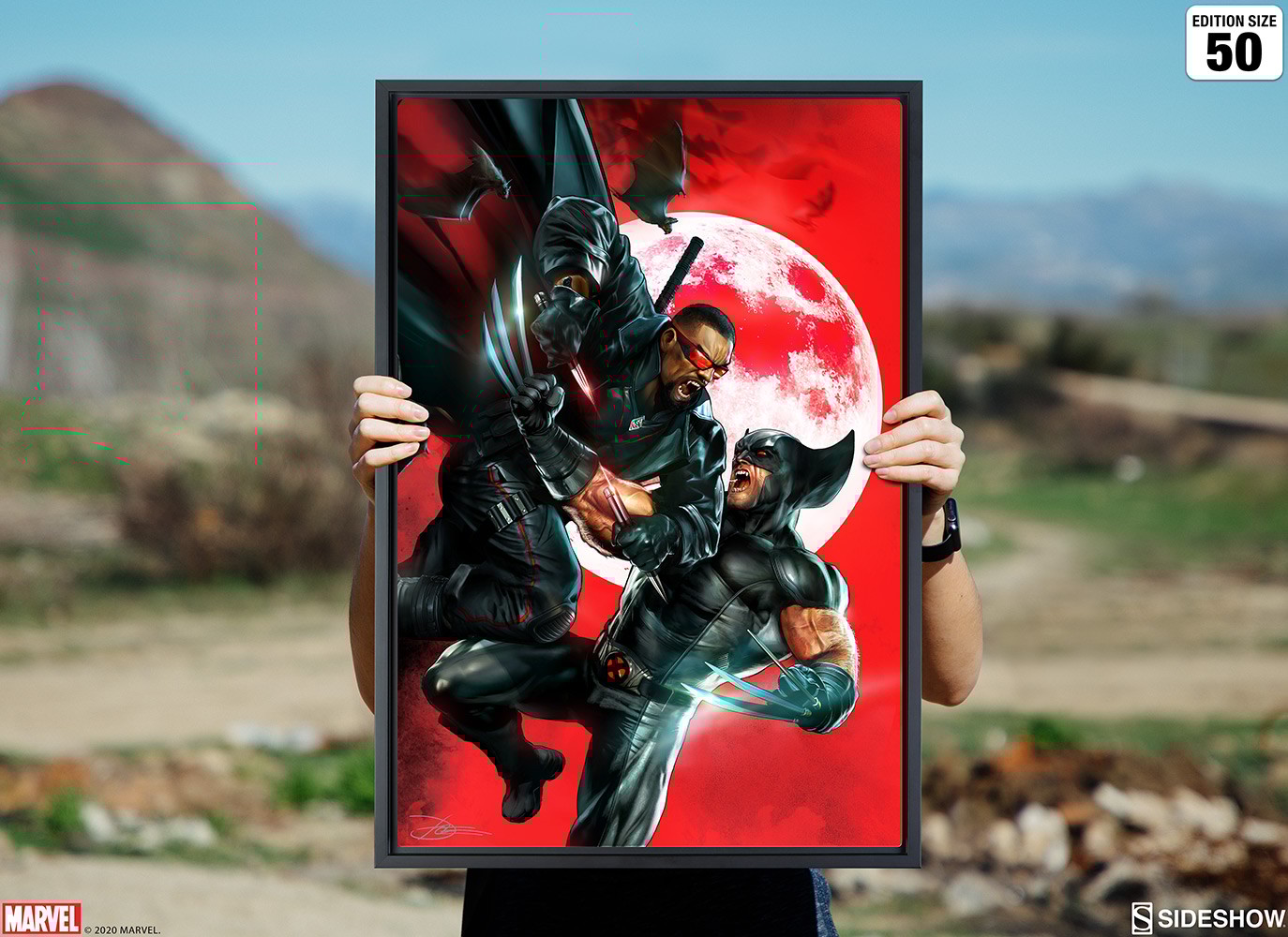 Wolverine vs Blade Fine Art Print by Dave Wilkins | Sideshow Collectibles