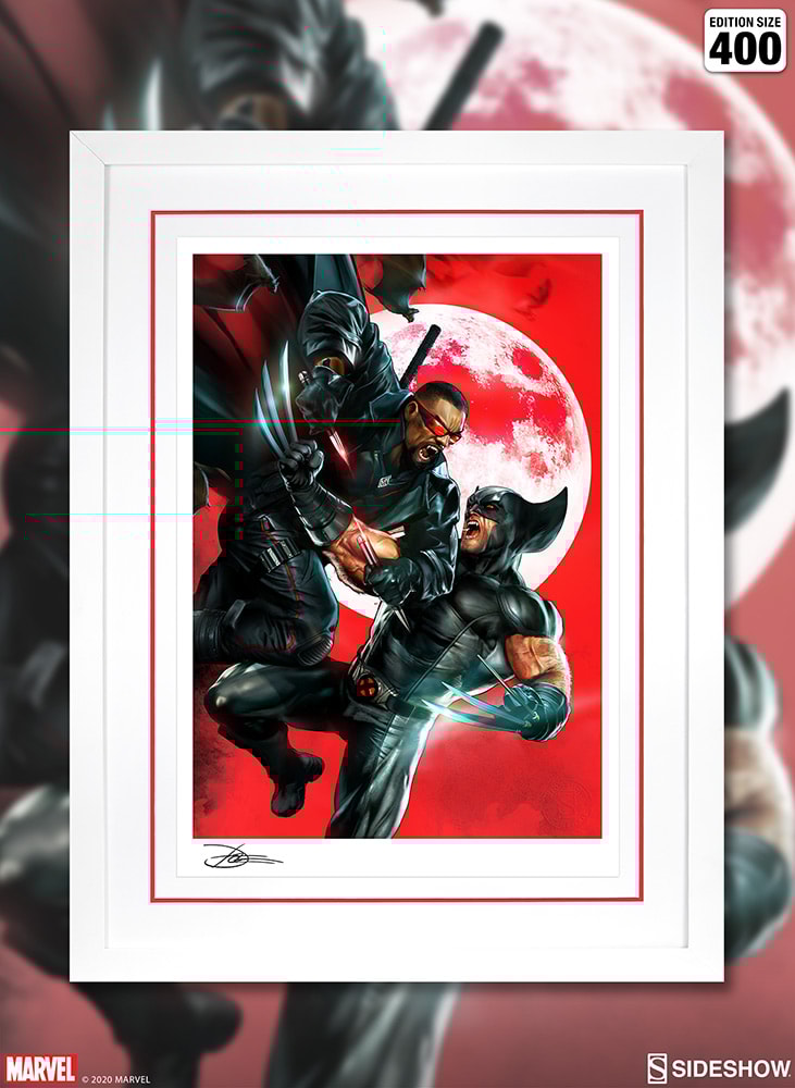 Wolverine vs Blade Fine Art Print by Dave Wilkins | Sideshow Collectibles