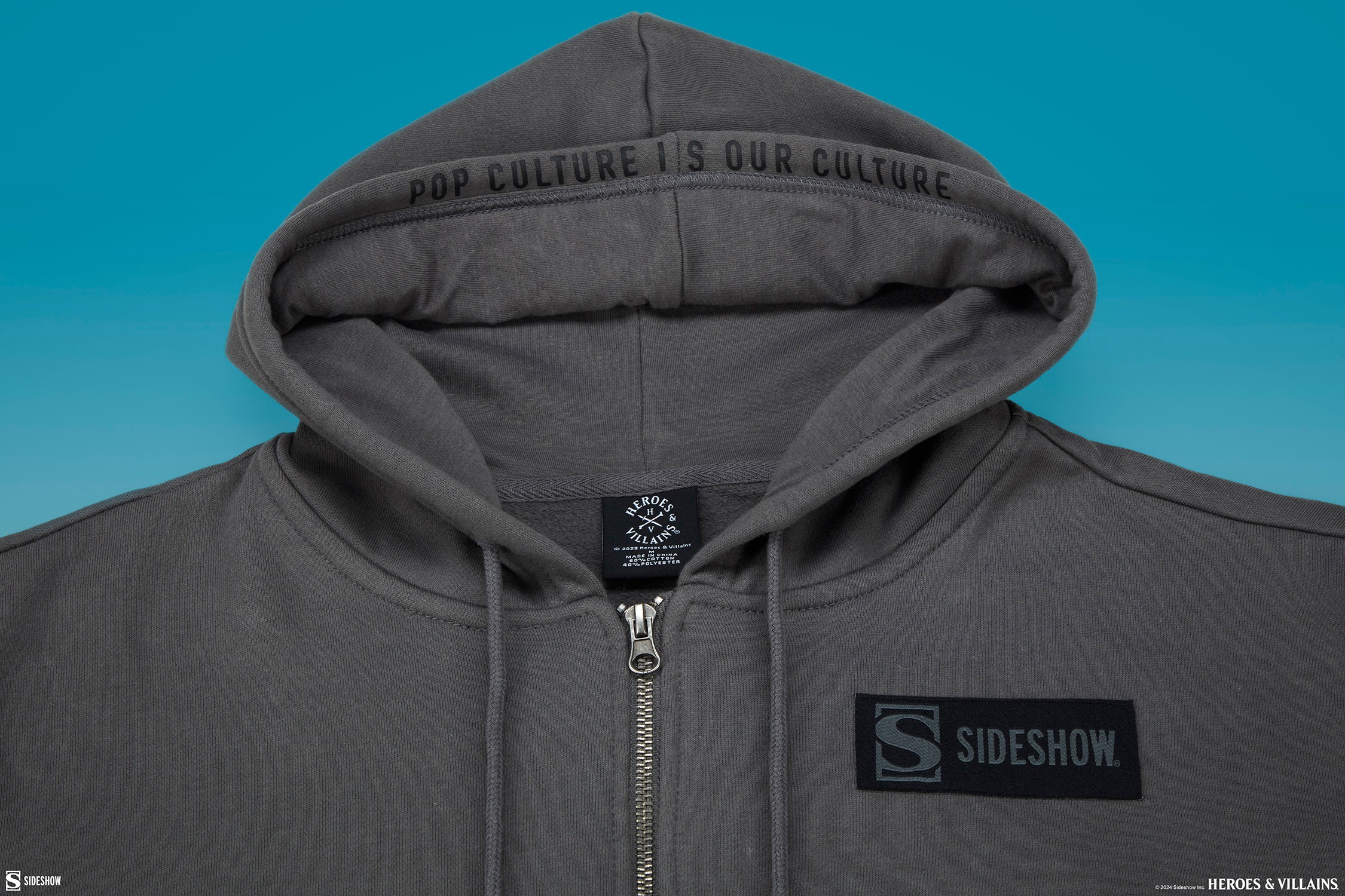Sideshow x Heroes & Villains Grey XXL Hoodie by Sideshow Collectibles | Sideshow Collectibles