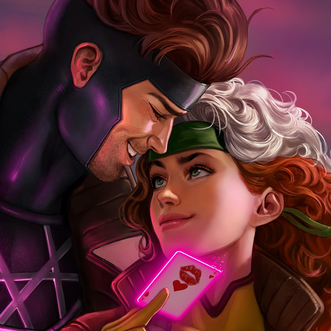 Rogue And Gambit Fine Art Print By Iván Talavera Sideshow Collectibles
