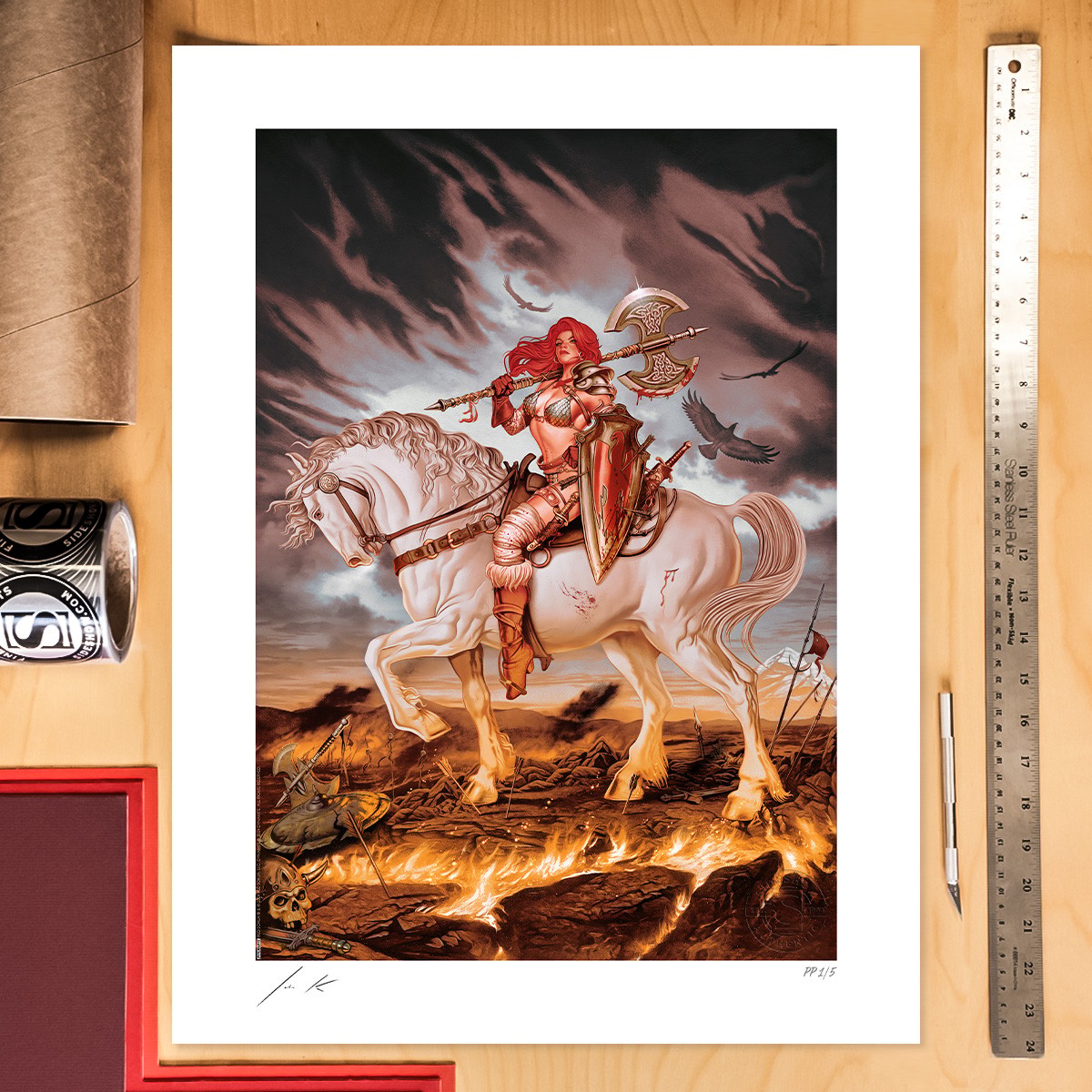 Red Sonja: World on Fire Fine Art Print by John Keaveney | Sideshow ...