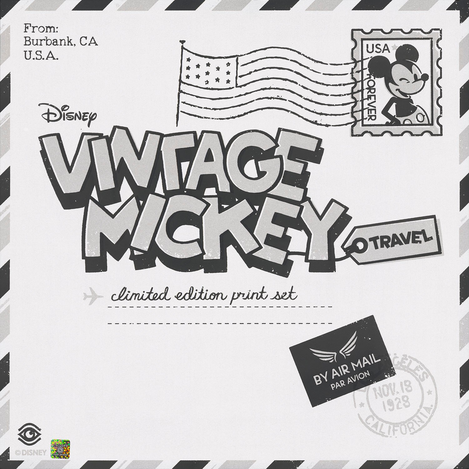 Vintage Mickey Travel (3 Print Set) by Cyclops Print Works | Sideshow ...