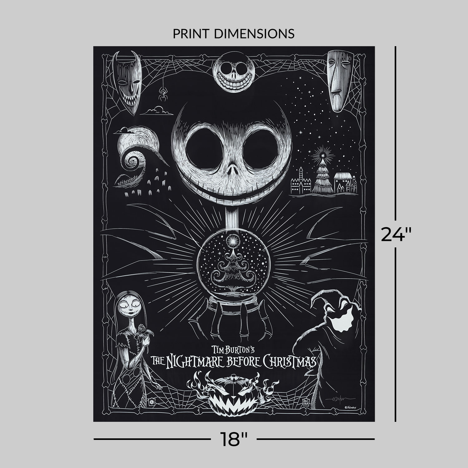 The Nightmare Before Christmas Art Print by Cyclops Print Works ...