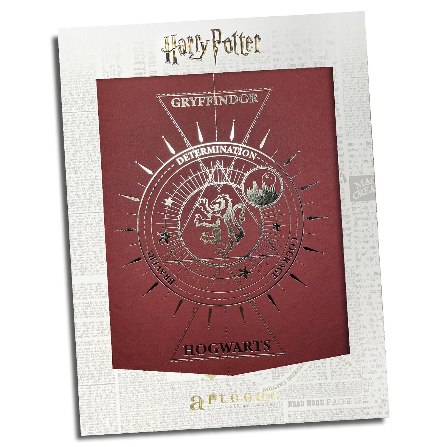 Harry Potter™: Gryffindor House Foil Letterpress Poster by Artéonn ...