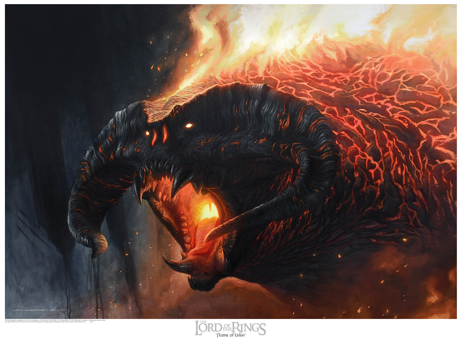 Flame of Udûn: The Balrog Fine Art Print by Jerry Vanderstelt ...