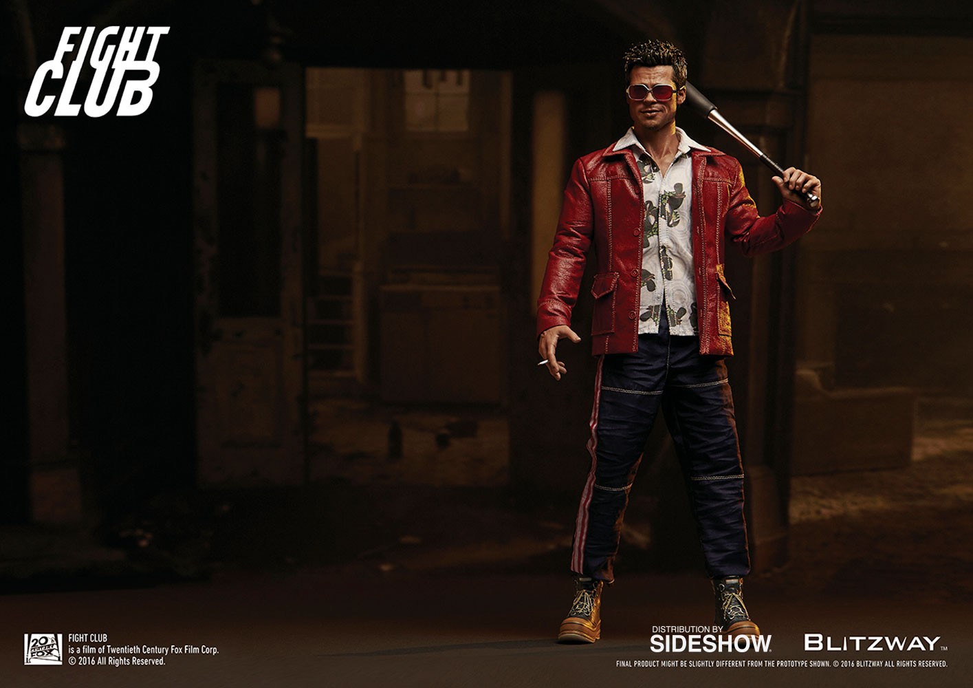 Fight Club Tyler Durden Red Jacket Version Sixth Scale Figur | Sideshow ...