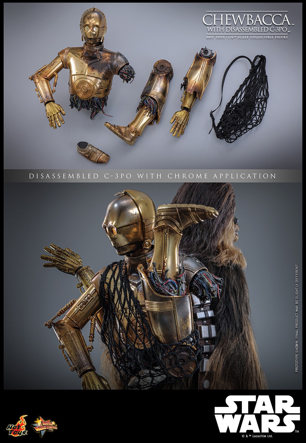 Chewbacca™ with Disassembled C-3PO™ Sixth Scale Figure by Hot Toys ...