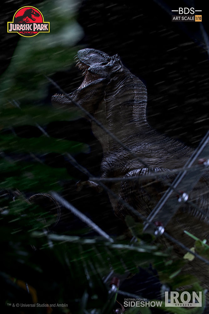 Jurassic Park T-Rex Attack Set A Statue by Iron Studios | Sideshow ...