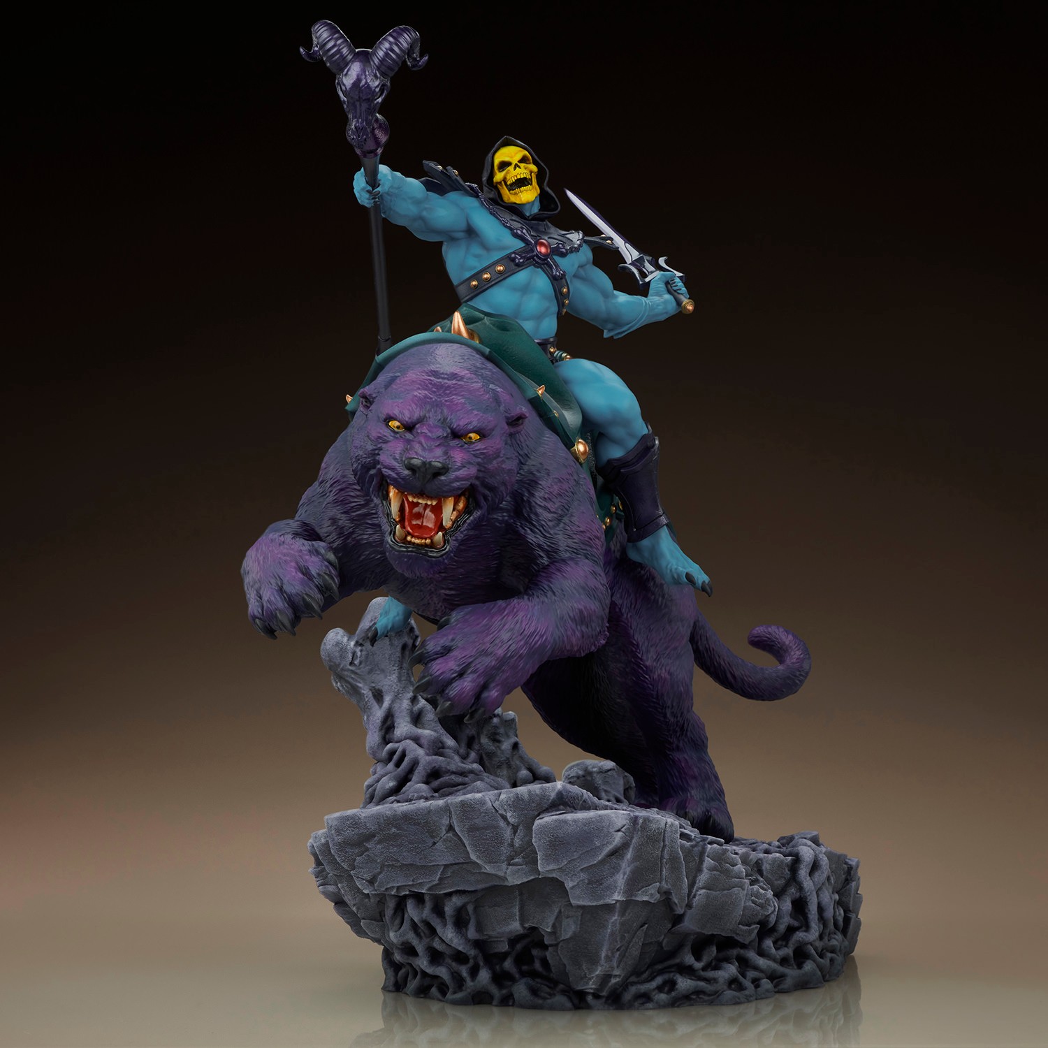 Skeletor & Panthor Classic Deluxe Sixth Scale Maquette by Tweeterhead | Sideshow Collectibles