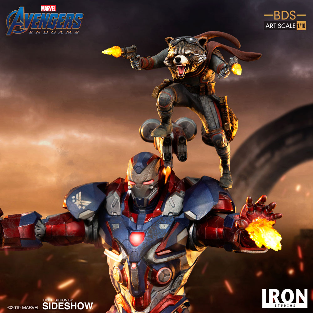 Marvel Iron Patriot & Rocket Statue by Iron Studios | Sideshow Collectibles