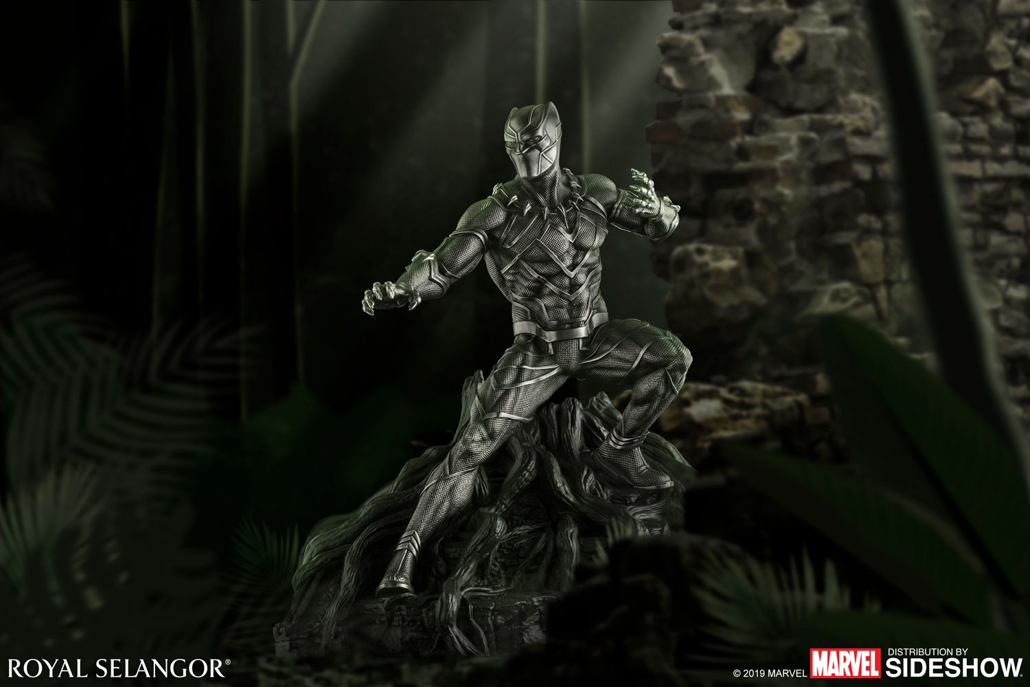 Black Panther Guardian Pewter Figurine by Royal Selangor | Sideshow ...