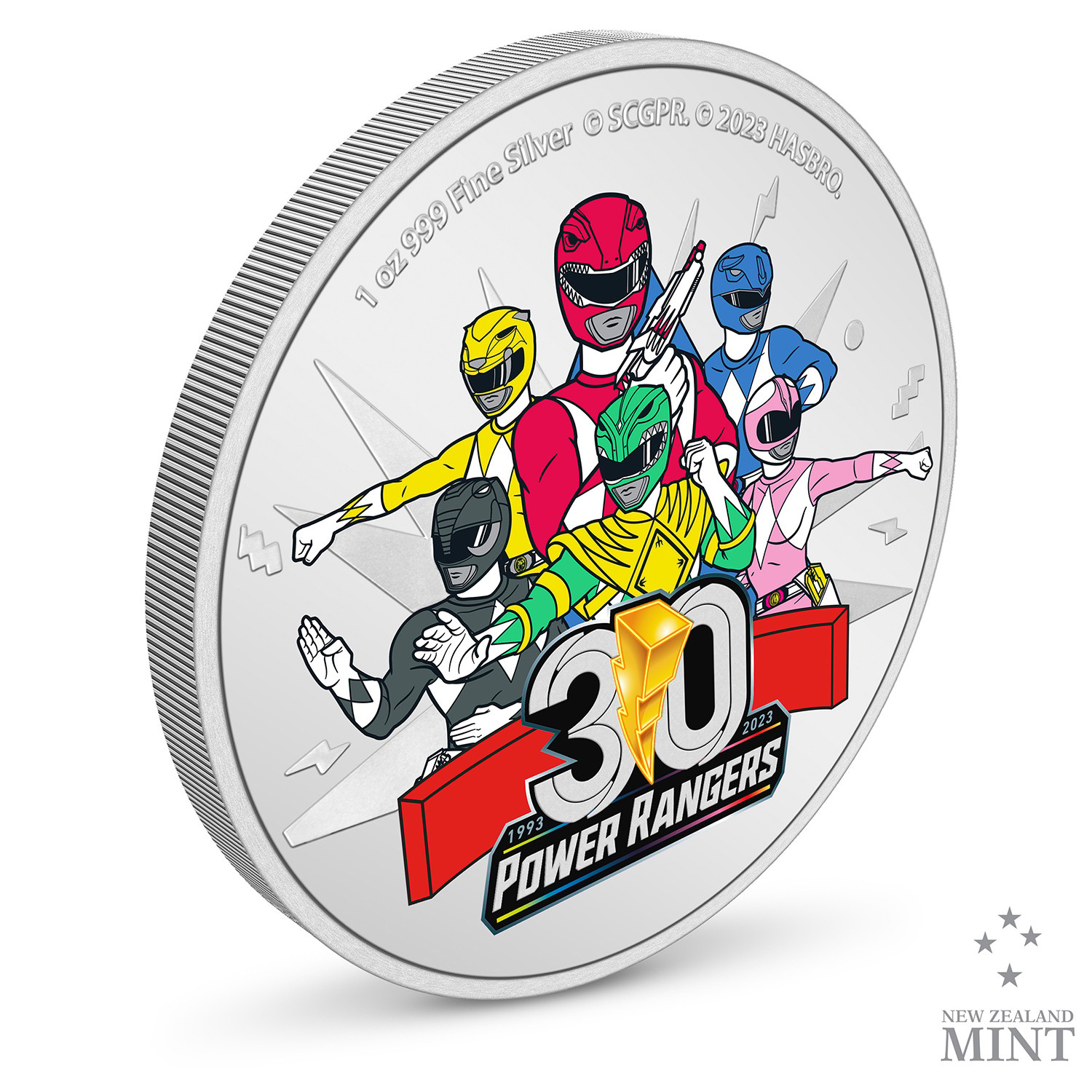Power Ranger 30th Anniversary 1oz Silver Coin by New Zealand Mint ...