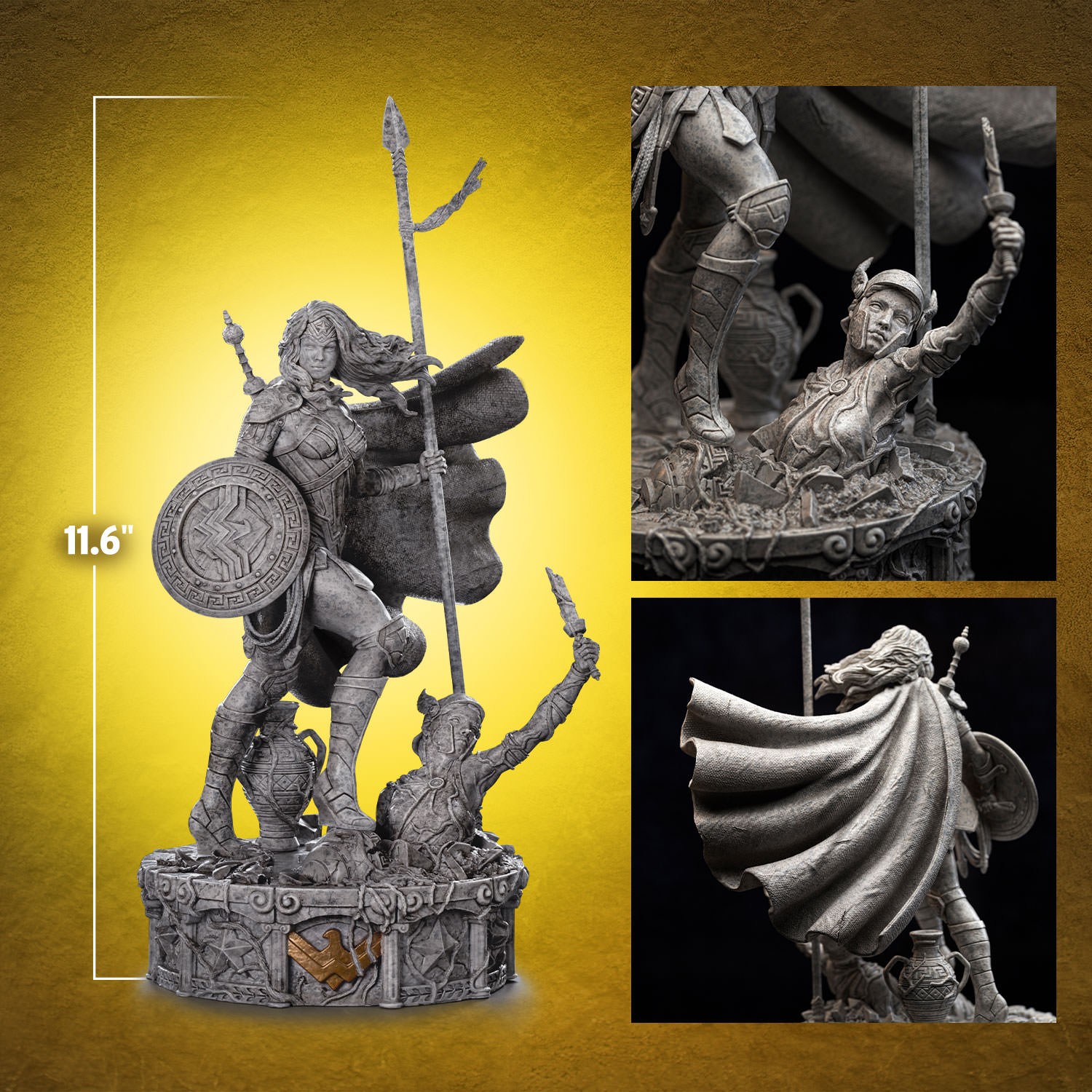 Wonder Woman Unleashed (Marble Edition) Art Scale 1:10 Statue by Iron ...