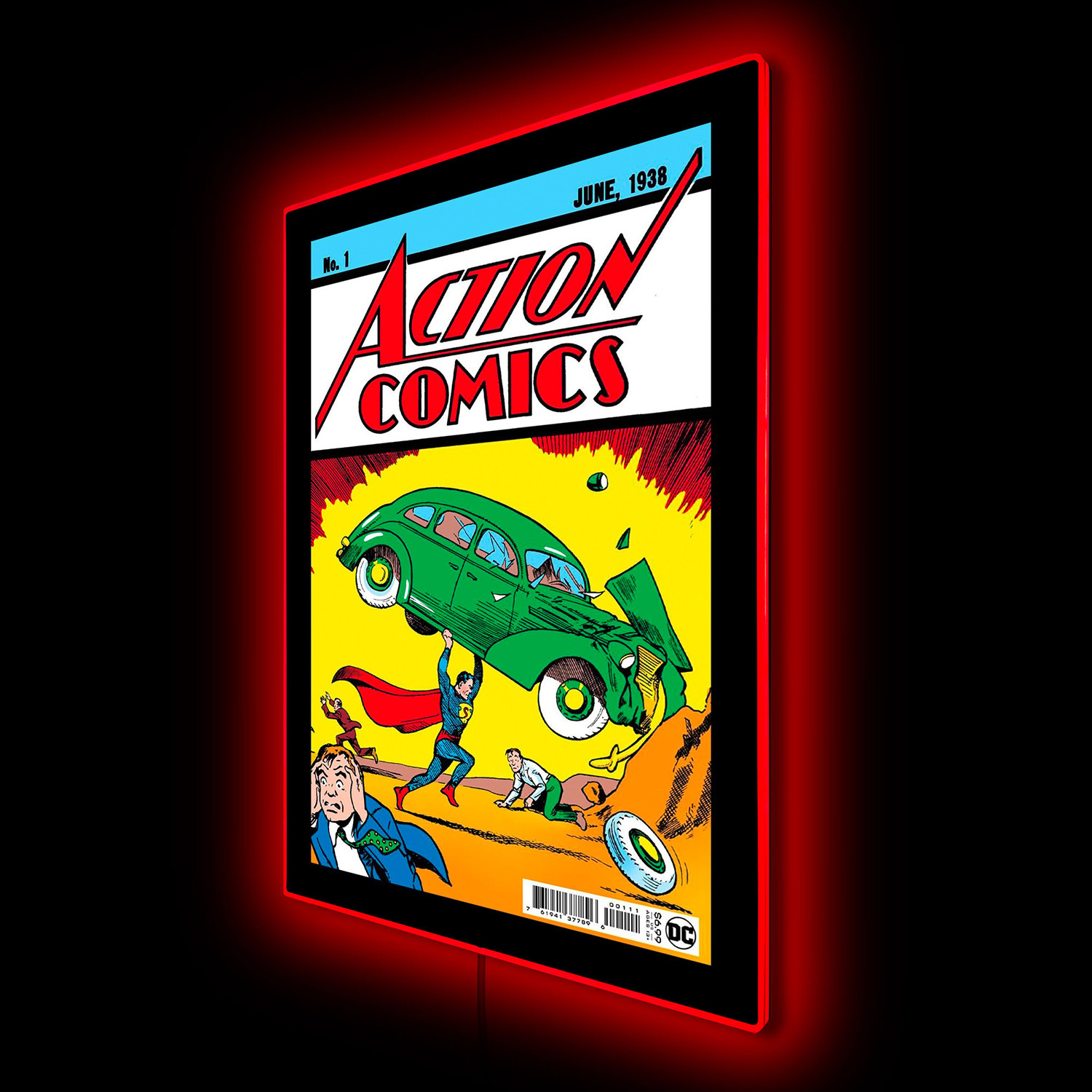 Superman Action Comics Mini Poster Plus LED Illuminated Sign Wall Light ...
