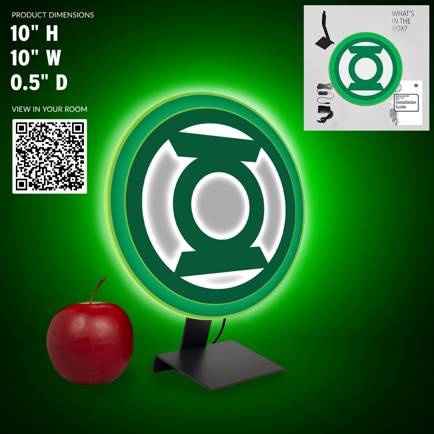 Green Lantern LED Logo Light (Large) Wall Light by Brandlite | Sideshow ...