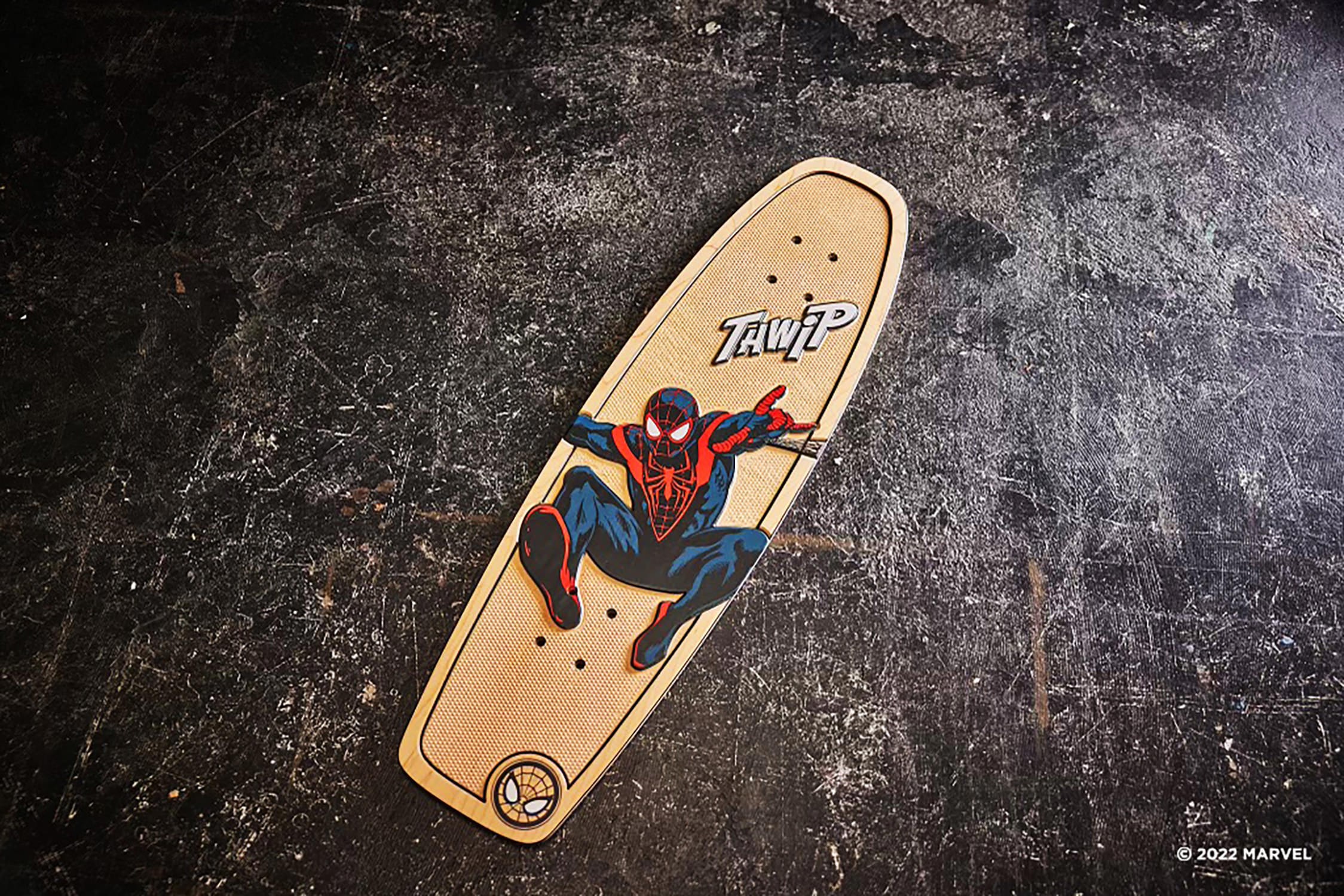 The Miles Morales Skateboard Deck by Bear Walker | Sideshow Collectibles